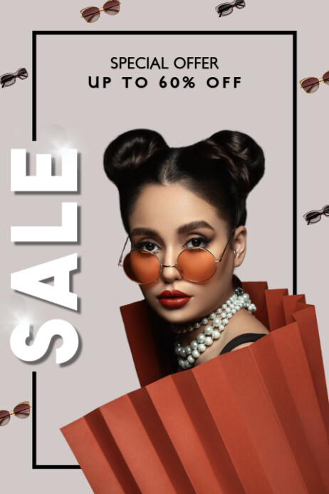 Grey Modern & Minimal Special Offer Sunglasses Poster Template ...
