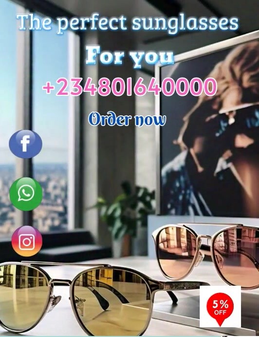 Grey Modern & Minimal Sunglasses Flyer Flyer Template | PosterMyWall