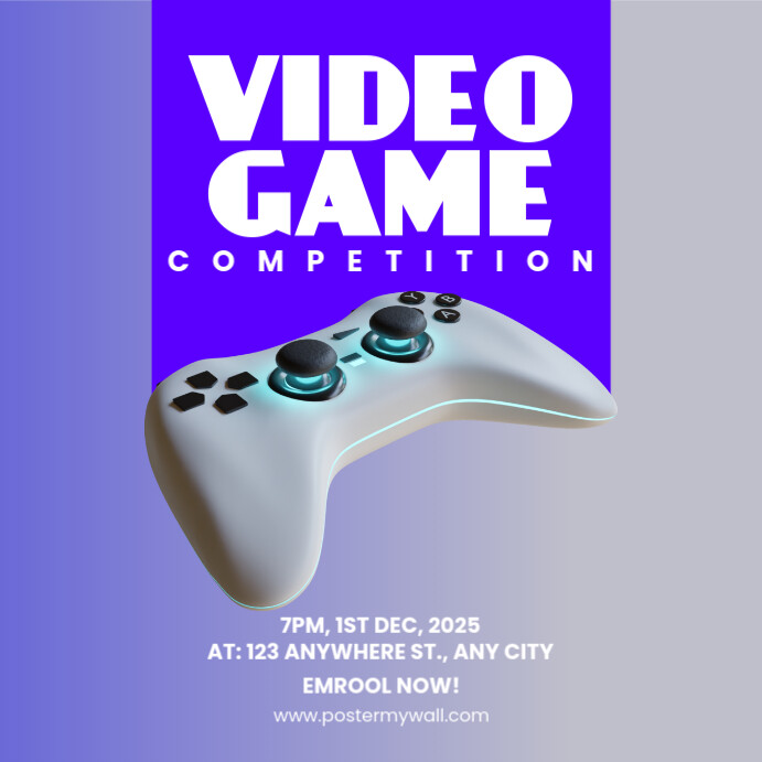 Copy of Grey Modern & Minimal Video Game Competition Pos Instagram ...
