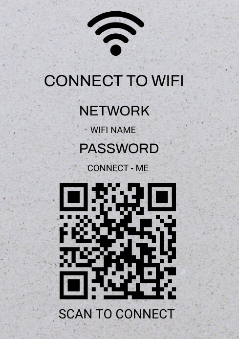 Grey Modern & Minimal Wifi Scan A4 Template | PosterMyWall