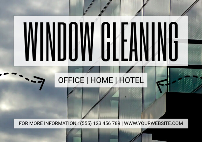 Plantilla de Grey Modern & Minimal Window Cleaning A4 | PosterMyWall