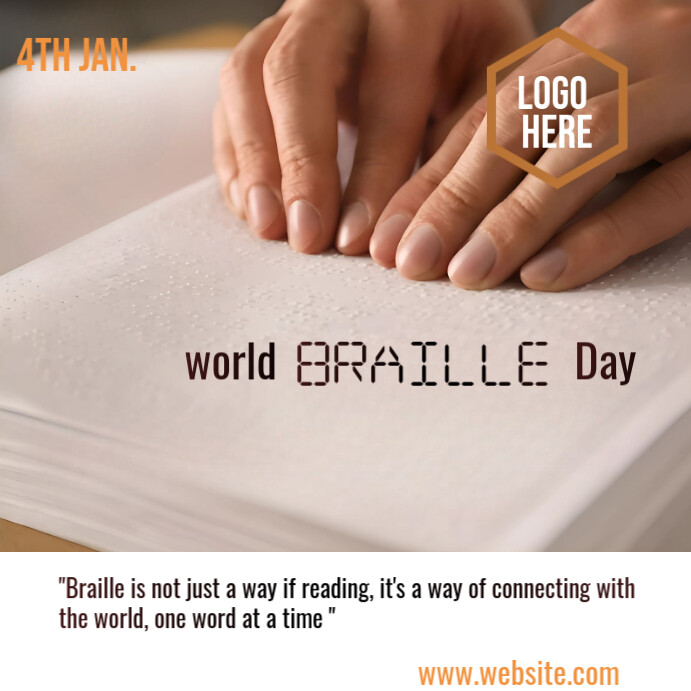 Copy of Grey Modern & Minimal World Braille Day Instagram Post ...