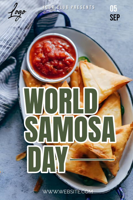 Grey Modern & Minimal World Samosa Day Poster Template | PosterMyWall