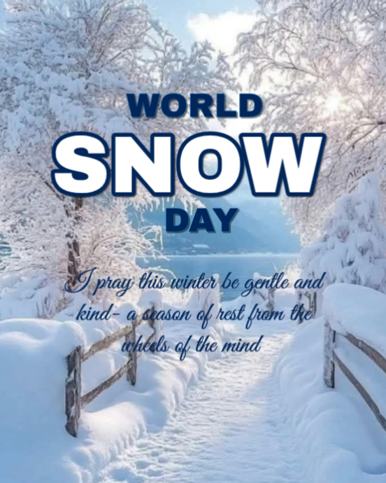 Grey Modern & Minimal World Snow Day Instagram Portrait Template ...