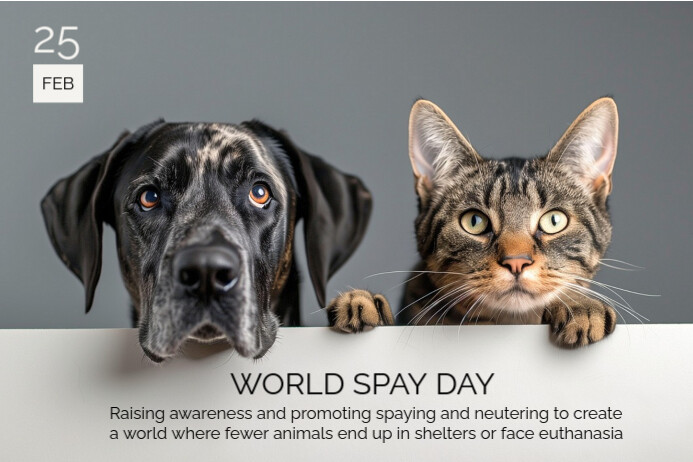 Grey Modern & Minimal World Spay Day Poster Template | PosterMyWall