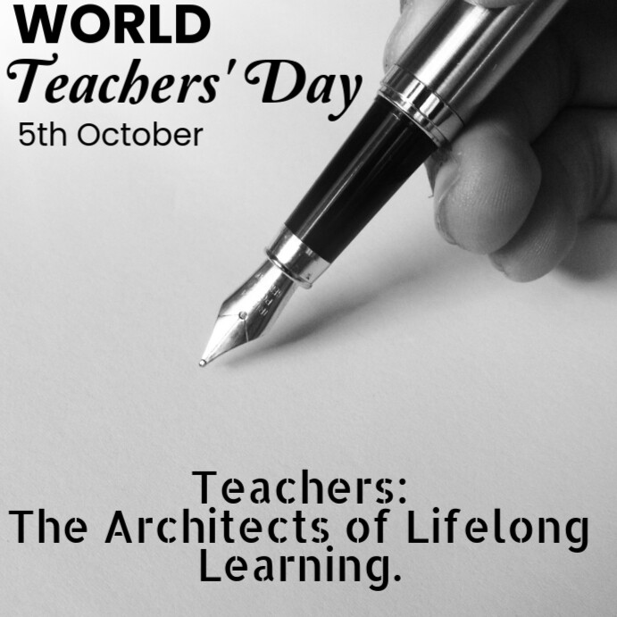 Grey Modern & Minimal World Teachers’ Day Instagram Post Template ...