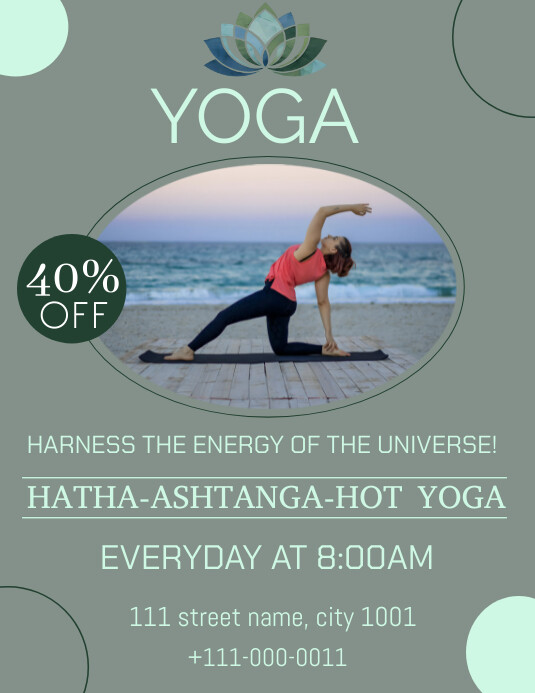 Copy of Grey Modern & Minimal Yoga Ad Flyer (us Lette | PosterMyWall