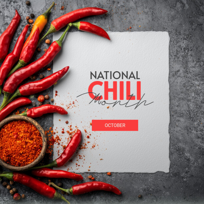 Copy of Grey Modern & Minimal National Chili Month Instagram Post ...