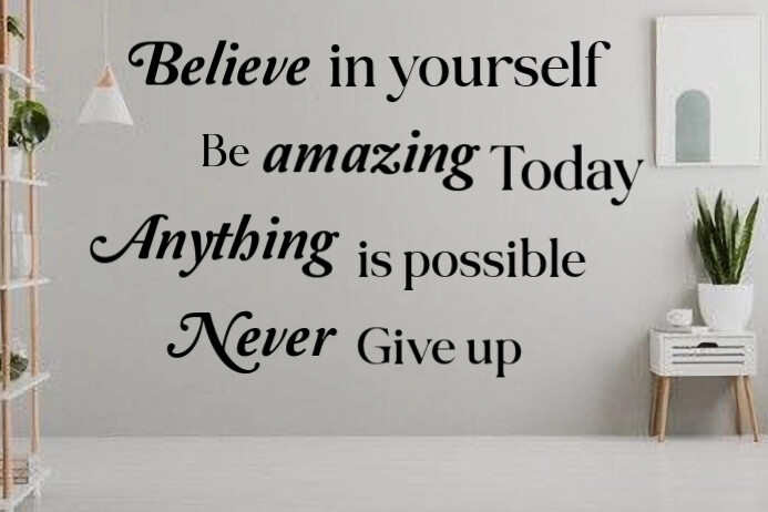 Grey Motivational Quote Banner 4' × 6' Template | PosterMyWall