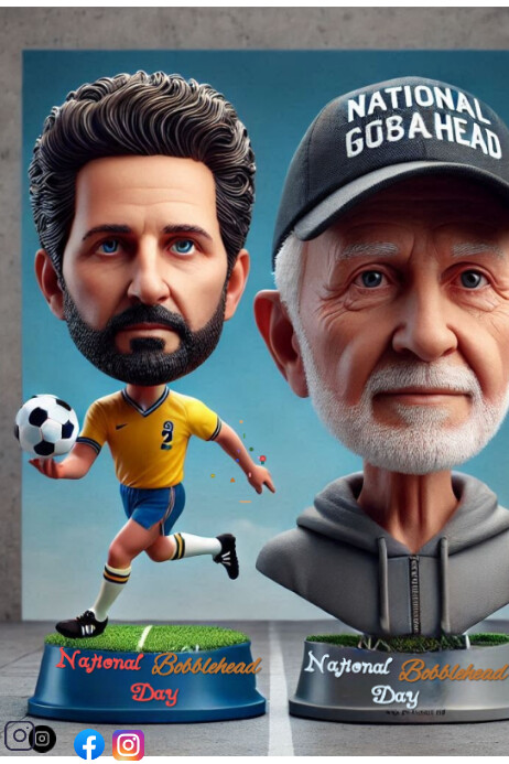 Grey National Bobblehead Day Template Poster | PosterMyWall