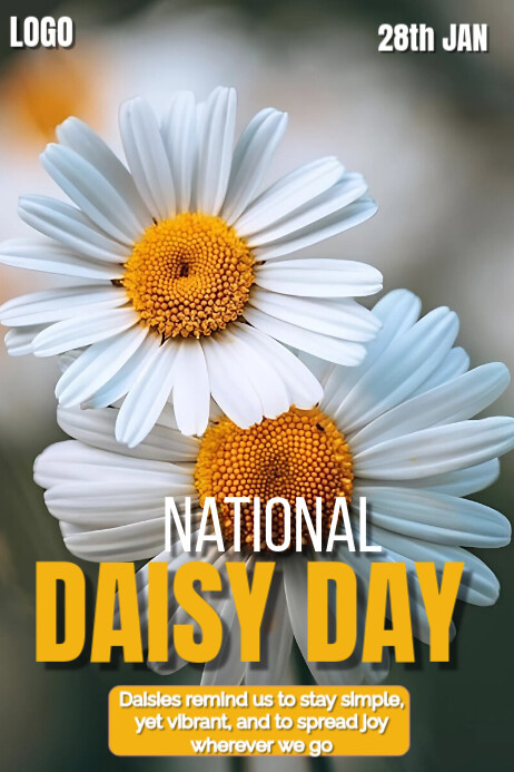 Grey National Daisy Day Poster Template | PosterMyWall