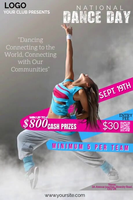 Plantilla de Grey National Dance Day Poster | PosterMyWall
