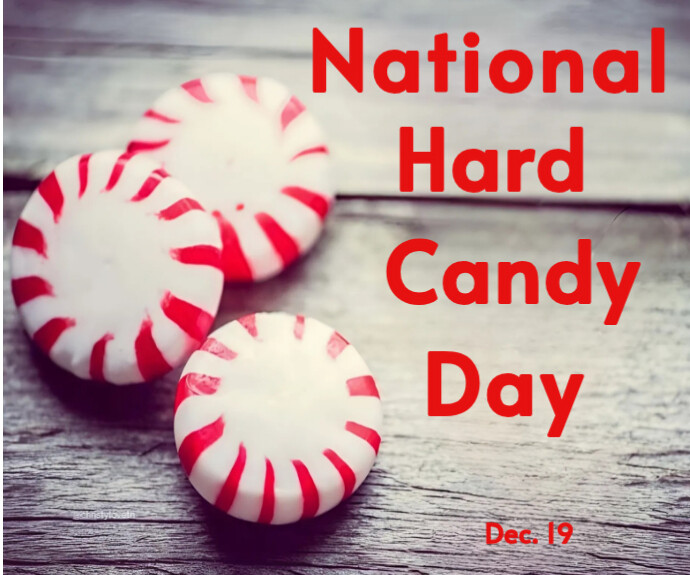 Grey National Hard Candy Day Medium Rectangle Template | PosterMyWall