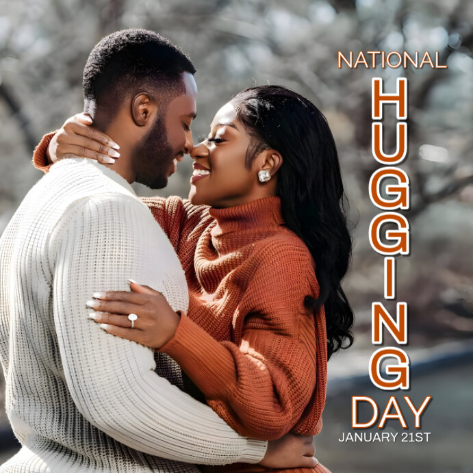 Grey National Hugging Day Instagram Post Template | PosterMyWall