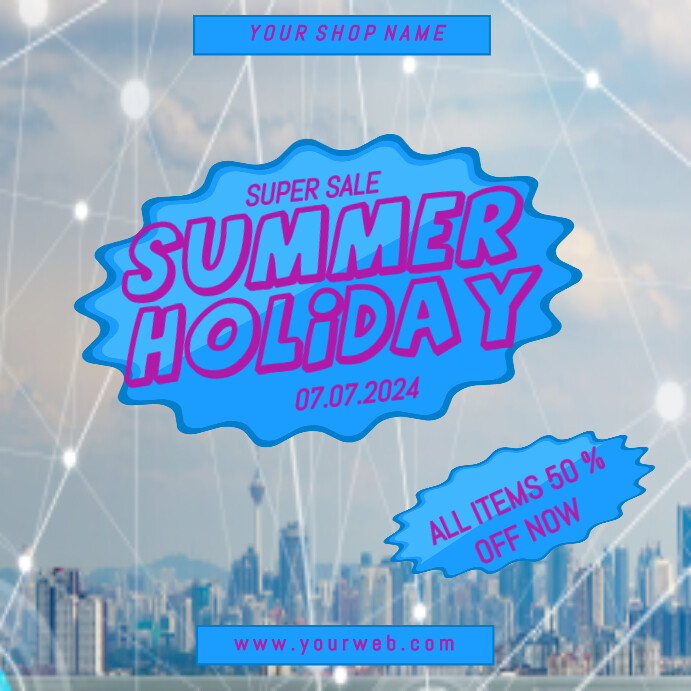 Copy of Grey Neon Super Sale Summer Pos Instagram | PosterMyWall