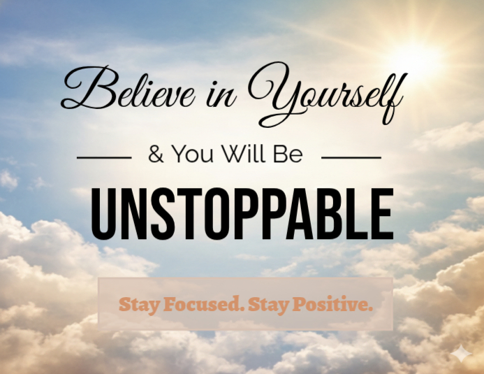 Grey Pastel Believe In Yourself Flyer (us Letter) Template | PosterMyWall
