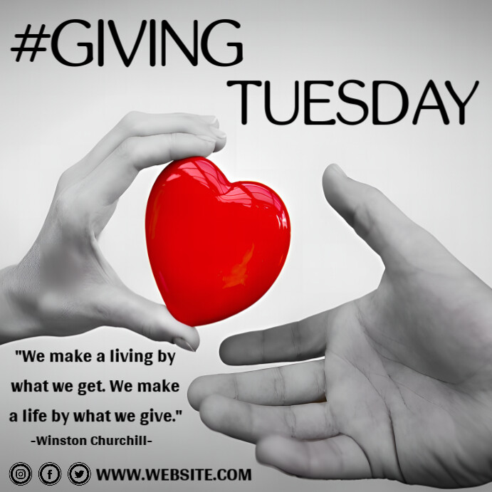Grey Pastel Giving Tuesday Instagram Post Template | PosterMyWall