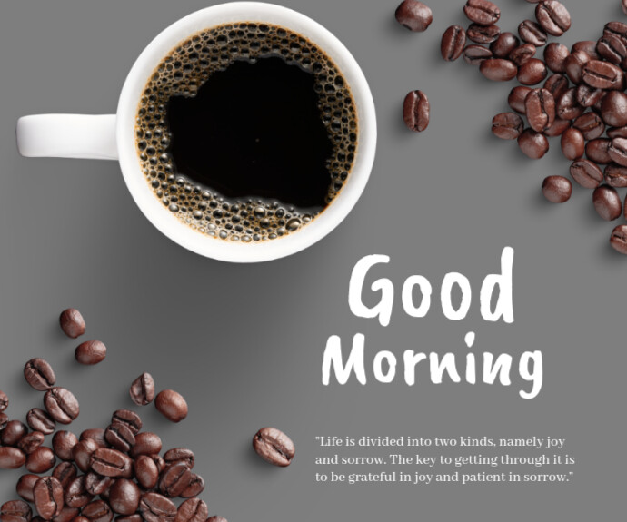 Grey Pastel Good Morning Wish Quotes Medium Rectangle Template ...