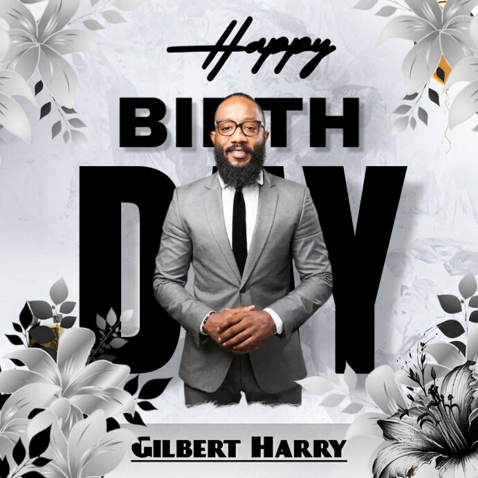 Grey Pastel Happy Birthday Square (1:1) Template | PosterMyWall