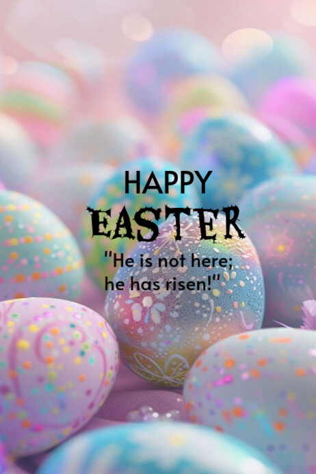 Grey Pastel Happy Easter Poster Template | PosterMyWall