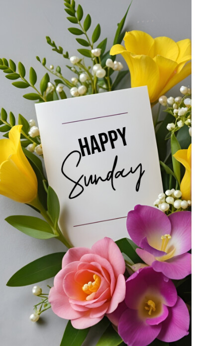 Grey Pastel Happy Sunday Business Card Template | PosterMyWall