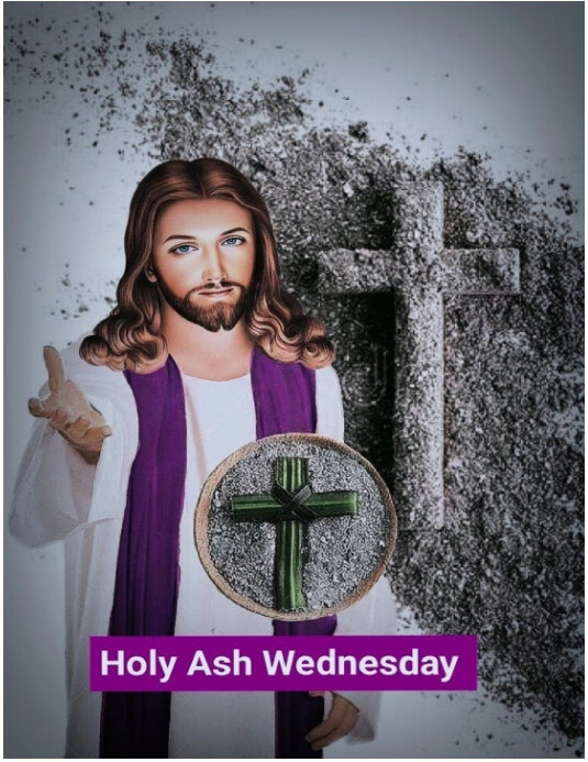 Copy of Grey Pastel Holy Ash Wednesday Flyer (us Letter) | PosterMyWall