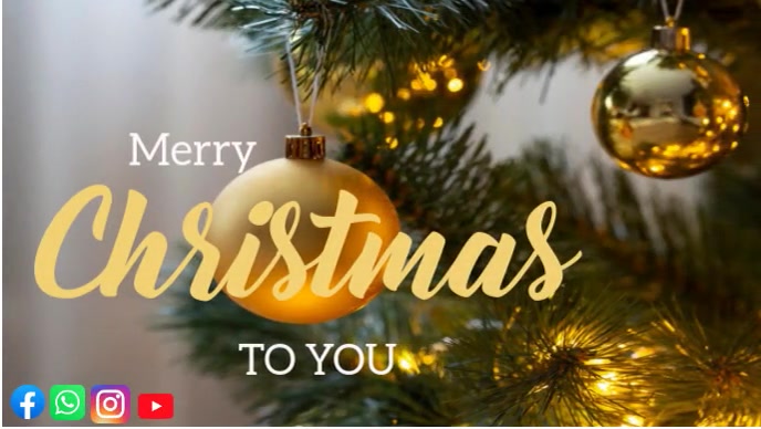 Grey Pastel Merry Christmas Youtube Thumbnail Template | PosterMyWall