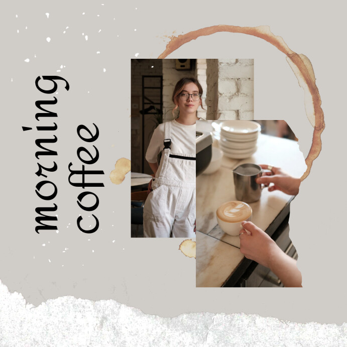 Grey Pastel Morning Coffee Insta Instagram Post Template | PosterMyWall