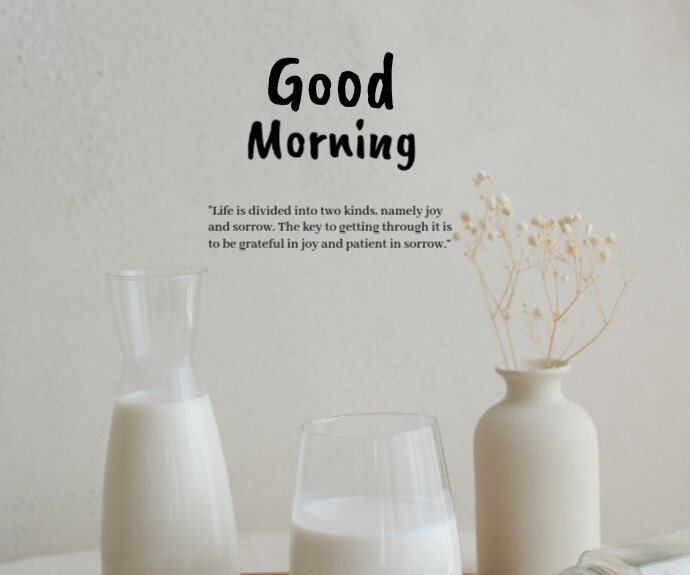 Grey Pastel Morning Inspirational Quotes Good Medium Rectangle Template ...