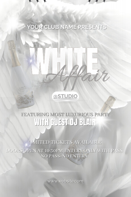 Plantilla de Grey Pastel White Party Club Party Poster | PosterMyWall