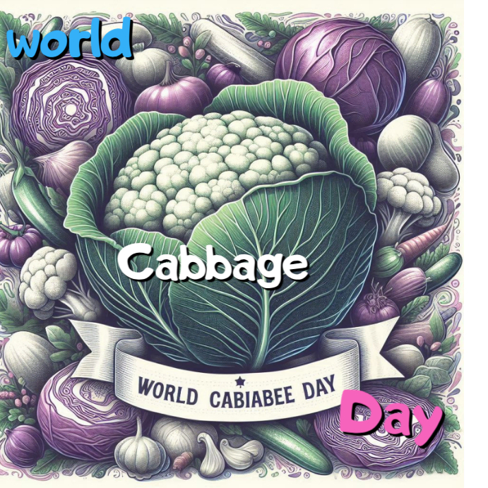 Copy of Grey Pastel World Cabbage Day Instagram Post | PosterMyWall
