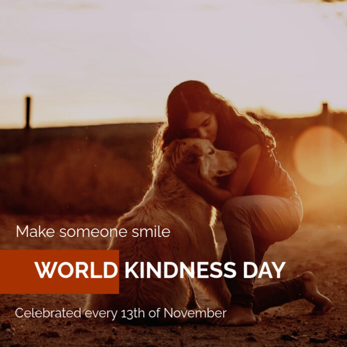 Grey Pastel World Kindness Day Instagram Post Template | PosterMyWall