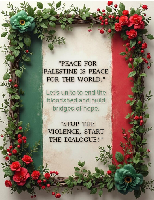 Grey Peace For Palestine Flyer (us Letter) Template | PosterMyWall