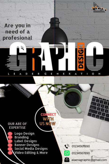 Grey Profesional Graphic Designer Poster Template | PosterMyWall