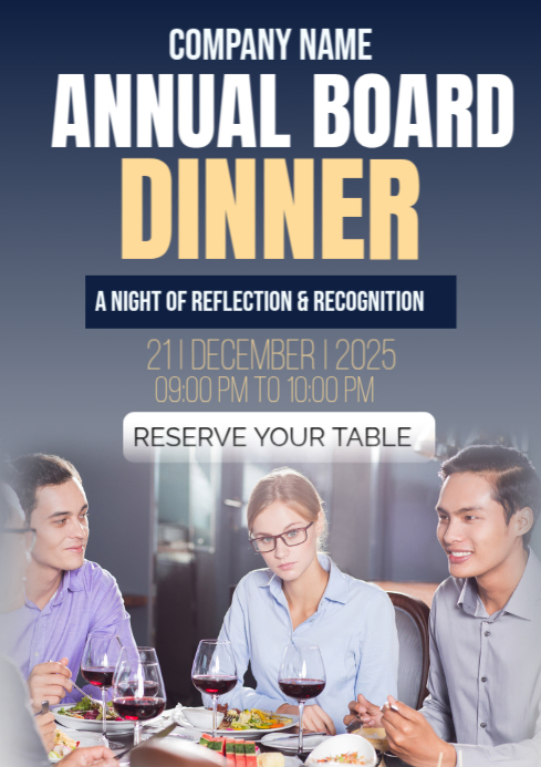 Grey Professional Annual Dinner A1 Template | PosterMyWall