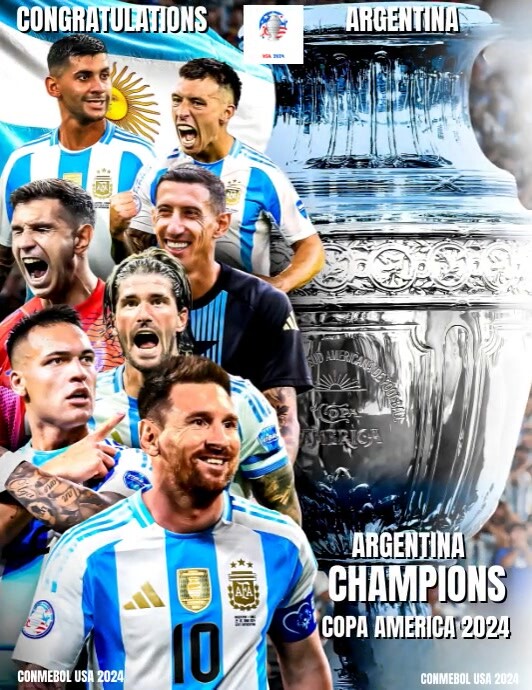 Grey Professional Argentina Champions Copa Am Template | PosterMyWall