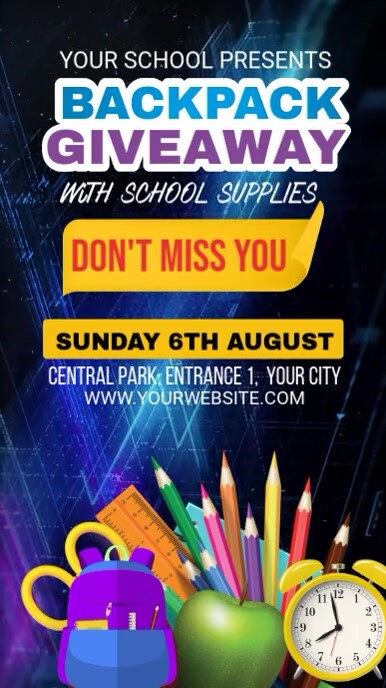 Grey Professional Backpack Giveaway Instagram Story Template | PosterMyWall