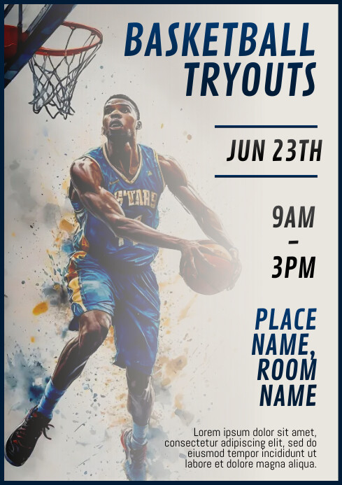 Copy of Grey Professional Basketball Tryouts Recruitm | PosterMyWall