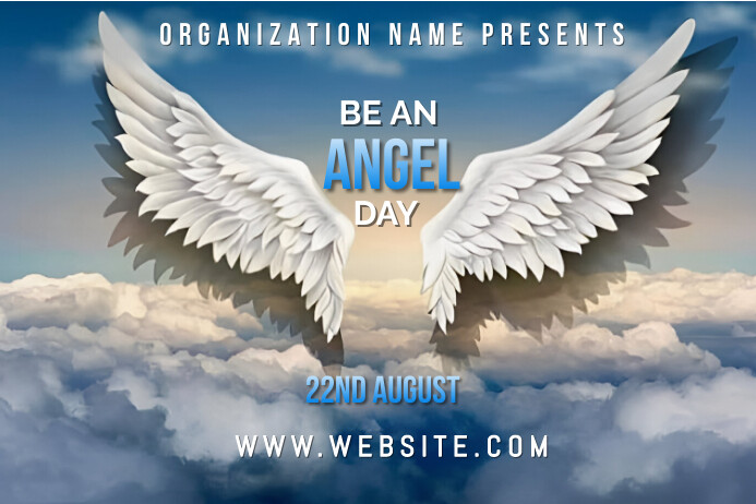 Grey Professional Be An Angel Day Poster Template | PosterMyWall