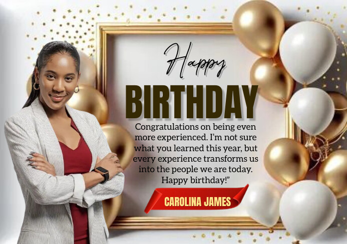 Grey Professional Birthday A4 Modelo | PosterMyWall