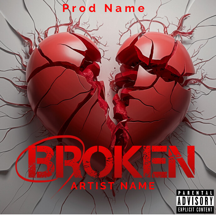 Grey Professional Broken Heart Album Cover Template | PosterMyWall