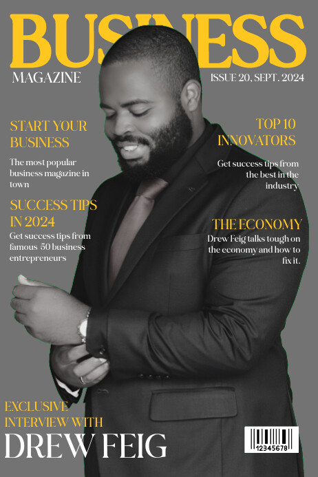 Grey Professional Business Magazine Cover Po Template | PosterMyWall