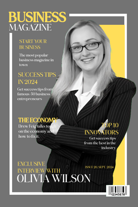 Grey Professional Business Magazine Poster Template | PosterMyWall
