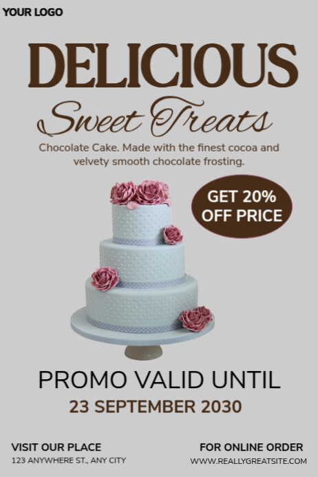 Grey Professional Cake Poster Template | PosterMyWall