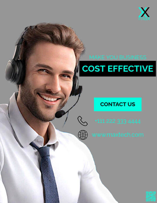 Copy of Grey Professional Call Center Flyer (us Lette | PosterMyWall