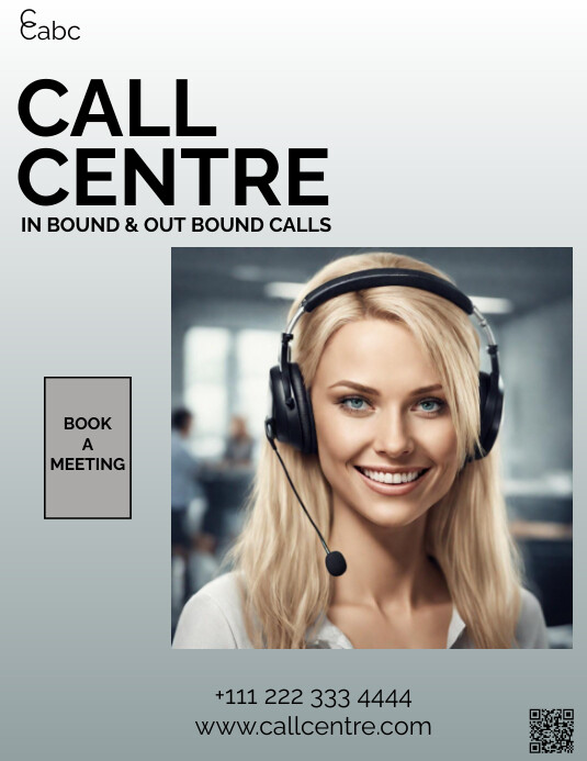 Grey Professional Call Centre Flyer (us Lette Template | PosterMyWall