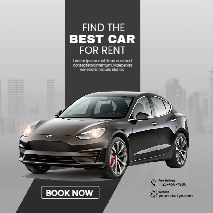 Grey Professional Car Rental Flyer Instagram Post Template | PosterMyWall