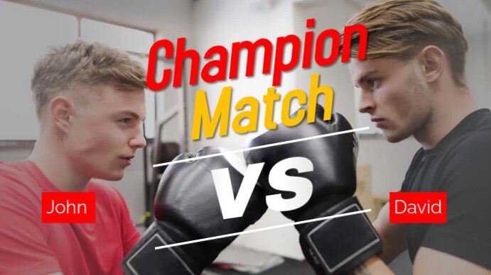 Grey Professional Champion Match Youtube Thumbnail Template | PosterMyWall