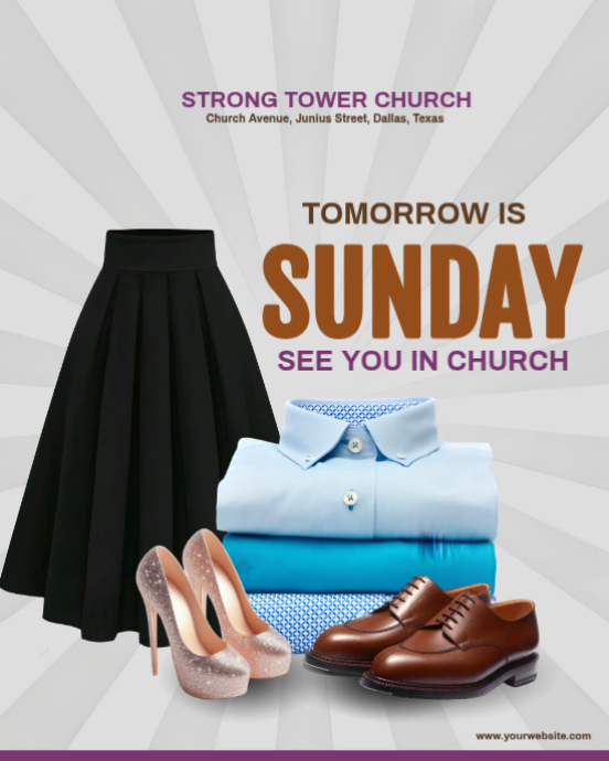Grey Professional Church Invite Flyer Design Instagram Portrait ...