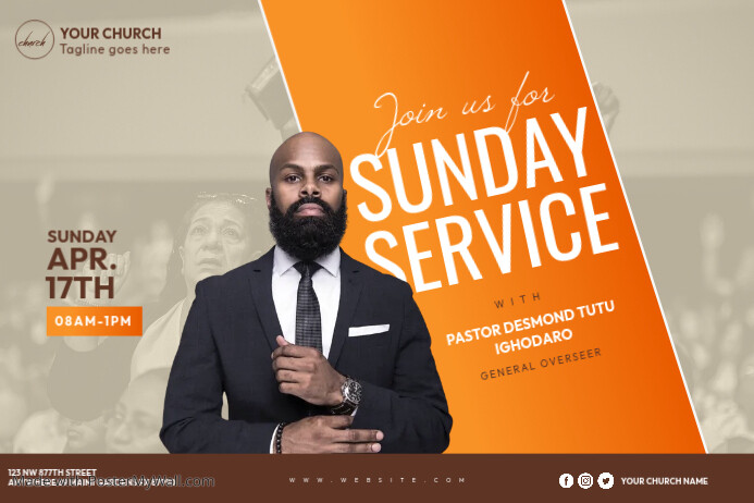 Grey Professional Church Service Poster Template | PosterMyWall